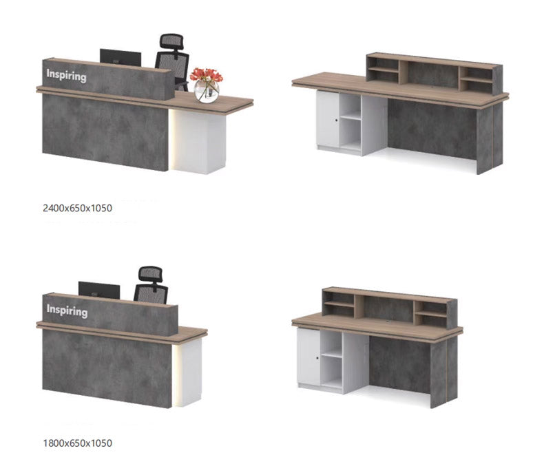 Hera 2.4M Reception Desk Counter Desks- Right | DreasyTech.com.au